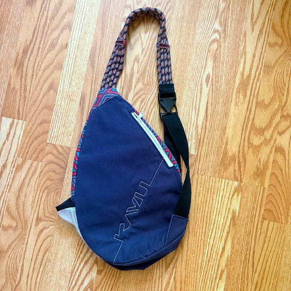 Kavu | Bags | Kavu Sling Rope Backpack Navy Blue With Multicolor Aztec ...